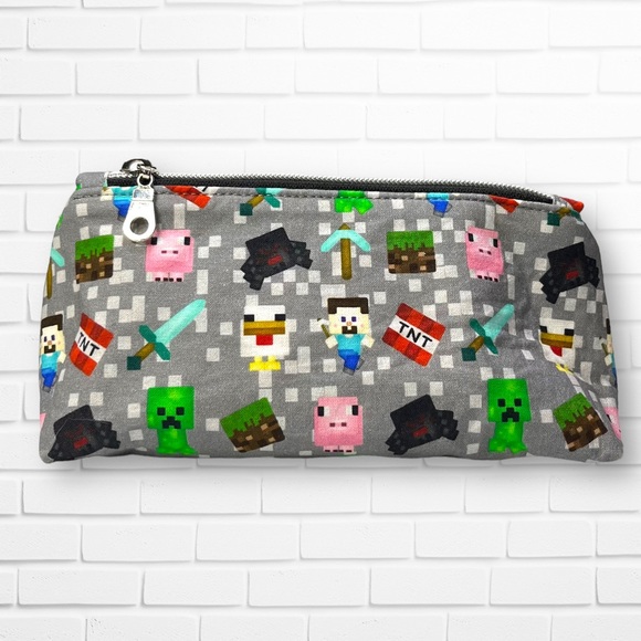 Office | Minecraft Themed Zipper Pouch Pencil Case Handmade New | Poshmark